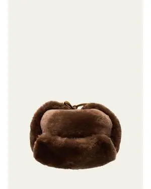 Pologeorgis Shearling Trapper Hat - Brown