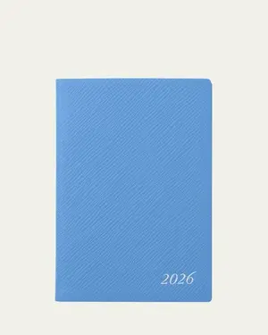 Smythson 2026 Pocket Panama Weekly Diary Nile Blue