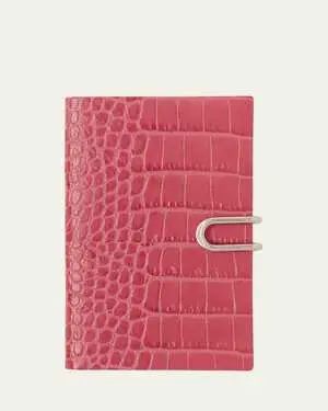 Smythson Panama 2026 Weekly Agenda In Mara Croc-embossed Leather - Dkpink