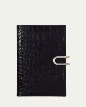 Smythson Panama 2026 Weekly Agenda In Mara Croc-embossed Leather - Navy