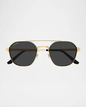 CARTIER Double-bridge Aviator Sunglasses - Gold