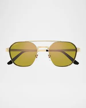 CARTIER Double-bridge Aviator Sunglasses - Gold