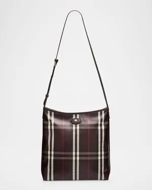 Burberry Highlands Small Coated Check Shoulder Bag - A4013 Maho