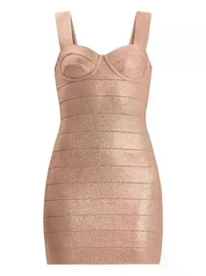 Herve Leger Metallic-effect Mini Dress