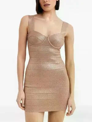Herve Leger Metallic-effect Mini Dress