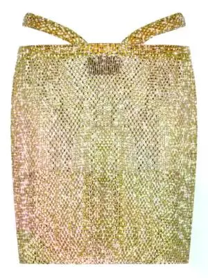 SANTA BRANDS Crystal-embellished Mini Skirt - Gold
