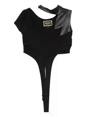 MITILIANE COUTURE Leather Insert Asymmetric Top