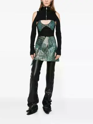 MITILIANE COUTURE Embossed Croc Effect Corset Top