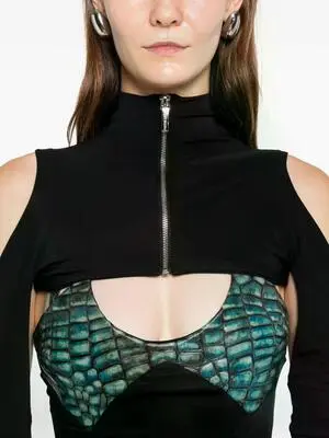 MITILIANE COUTURE Embossed Croc Effect Corset Top