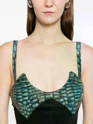 MITILIANE COUTURE Embossed Croc Effect Corset Top