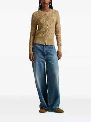 Polo Ralph Lauren Cable-knit Long-sleeve Cardigan - Neutrals