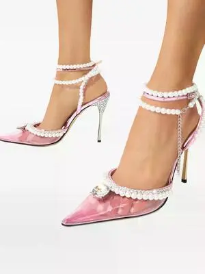 Mach & Mach Diamond Of Elizabeth Crystal-pearl Pumps