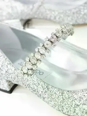 JIMMY CHOO 25mm Bing Crystal-embellished Pumps - Silver