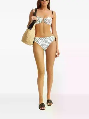 Max Mara Alicia Monogram-ruffled Bandeau Bikini Top