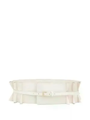 Zimmermann Ruffled Leather Belt - Neutrals