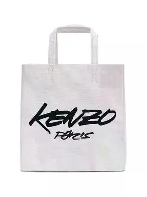 Kenzo Small Smooth Leather Tote - White