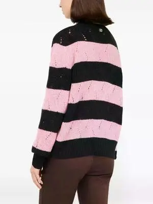 Liu Jo Striped Openwork Knit Sweater