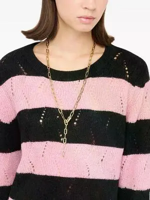 Liu Jo Striped Openwork Knit Sweater