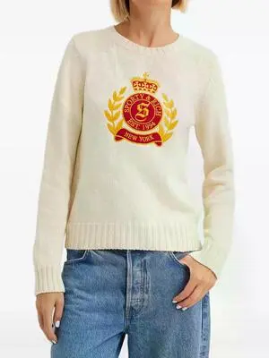 SPORTY & RICH Embroidered Wool Sweater