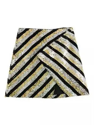 MITILIANE COUTURE Striped Sequin-embellished Skirt