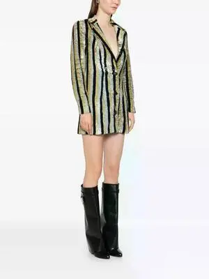 MITILIANE COUTURE Striped Sequined Tuxedo Coat