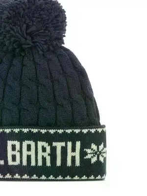 MC2 SAINT BARTH Cable-knit Pompom Beanie - Blue