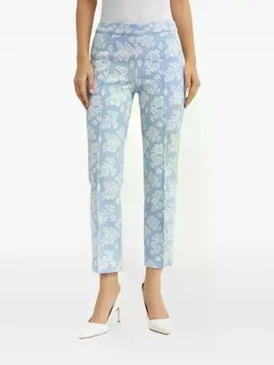 HIGH SPORT Floral Jacquard Trousers - Blue
