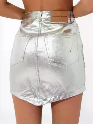 Alexandre Vauthier Asymmetric Denim Mini Skirt - Silver