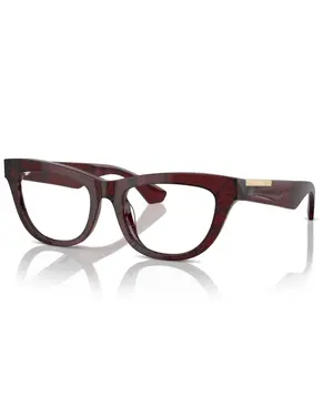 Burberry Rectangle Eyeglasses - Check Red