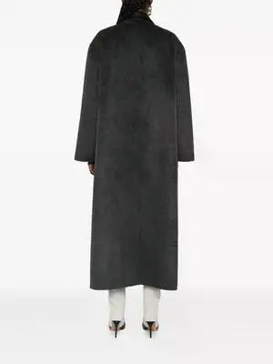 Nanushka Leather-collar Wool Coat