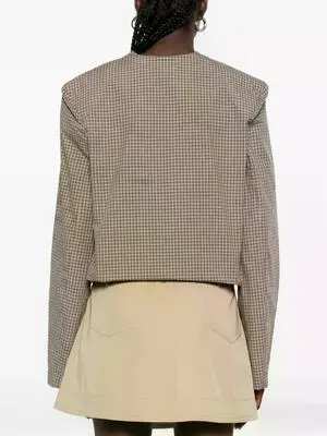 Nanushka Checked V-neck Shirt