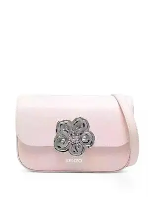 Kenzo Leather Crossbody Bag With Flower Appliqu