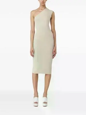Gauge81 Asymmetric-neck Midi Dress - Neutrals