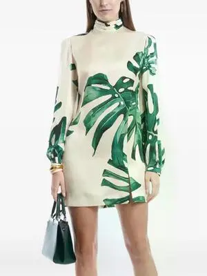 Raquel Diniz Leaf-print Mini Dress