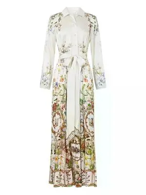 Camilla Floral-print Lace-detail Maxi Dress - White