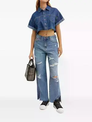 ONETEASPOON Cropped Denim Shirt