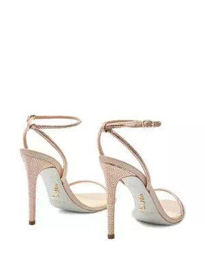 Rene Caovilla 105mm Ellabrita Crystal-embellished Stiletto Heel Sandals - Neutrals