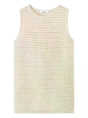 Soft Goat Sleeveless Mini Dress - Neutrals