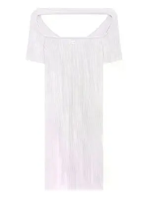 COURREGES Embroidered Ribbed Mini Dress