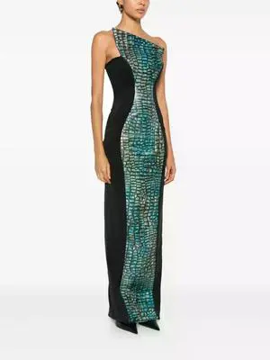 MITILIANE COUTURE Embossed Leather Strapless Dress