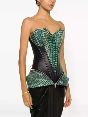 MITILIANE COUTURE Croc-effect Sleeveless Top - Black