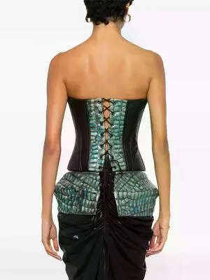 MITILIANE COUTURE Croc-effect Sleeveless Top - Black
