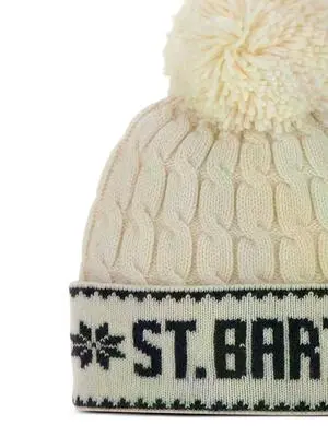 MC2 SAINT BARTH Wilhelm Cable-knit Pompom Beanie - Neutrals