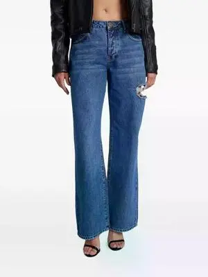ONETEASPOON Jackson Ripped Wide Leg Jeans