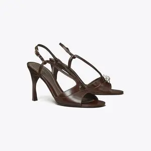 Tory Burch Twisted Heel Sandal - Bark Brown
