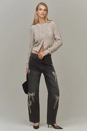 Women's Black High-Rise Ankle Jeans