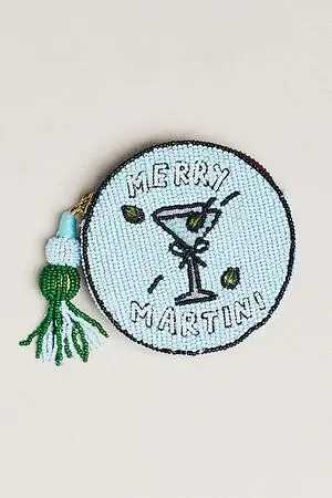 NEPHTHYS ILLUSTRATED Beaded Round Coin Purse - Merry Martini
