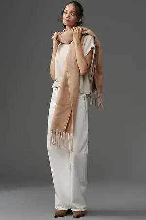Maeve Brushed Frge Scarf Camel