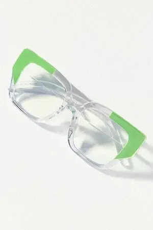 EYEKING Colorblock Square Readers - Neon Green