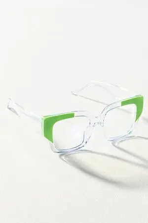 EYEKING Colorblock Square Readers - Neon Green